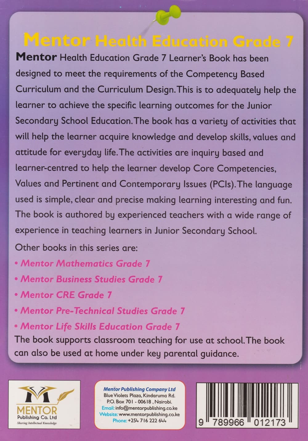 MENTOR HEALTH EDUCATION GRADE 7 - Schoolmall bookshop