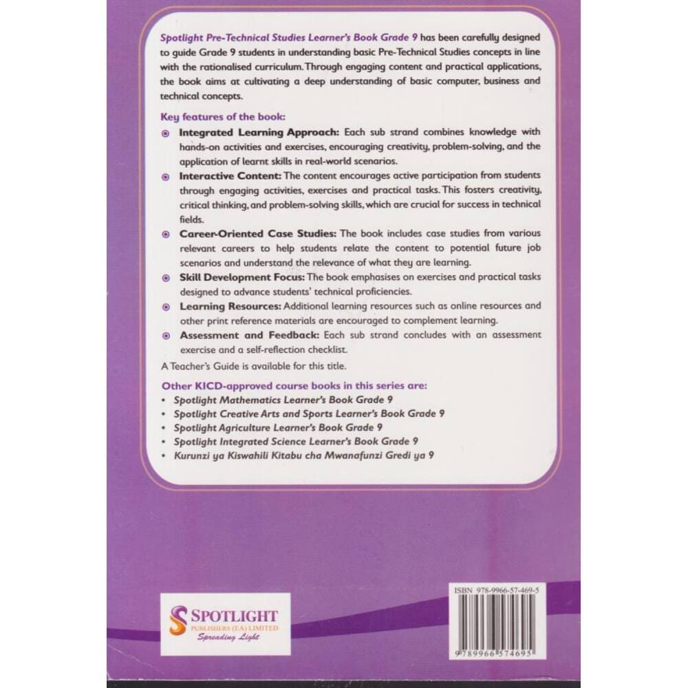 SPOTLIGHT PRE TECHNICAL STUDIES GRADE 9 - Schoolmall bookshop