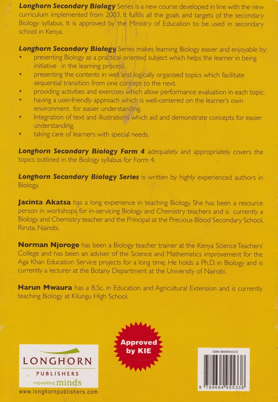 Longhorn Secondary Biology F4 - Schoolmall bookshop